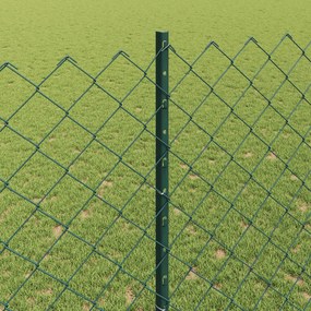 Plot s řetězovým odkazem a sloupkem 10 x 1,4 m Zelená Síťovina 3336242