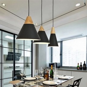 Toolight Toolight, závěsná lampa 1xE27 Scandi A, černá-hnědá, OSW-00146
