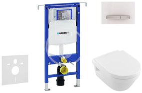 Geberit - Set předstěnové instalace, klozetu a sedátka Villeroy & Boch, tlačítka Sigma50, DirectFlush, SoftClose, CeramicPlus, alpská bílá