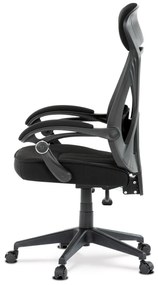 AUTRONIC Kancelářská židle, potah černá látka a černá síťovina MESH, PC mech. s aretací