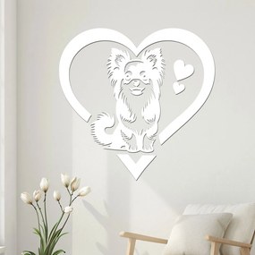 dřevo života Dřevěný obraz Čivava v srdci Zvolte rozměr (cm): 40x39, Zvolte barvu dekoru: Bílá