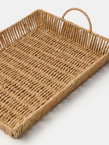 Sinsay - Pletený dekorativní tác s úchyty - béžová