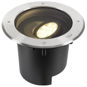 LA 1009170 DASAR® XL svítidlo do země, asymetrické, 3000K, 70°/40°, IP65/IP67, kulaté, nerezová ocel / černá - BIG WHITE (SLV)
