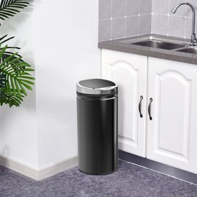 HOMCOM Odpadkový koš se senzorem 42 L, automatický odpadkový koš, nerezový kuchyňský kbelík s infračerveným senzorem, do kuchyně, jídelny