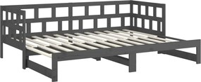 vidaXL Výsuvná postel masivní borovice 2x (90 x 190) cm [820236] Barva: Šedá