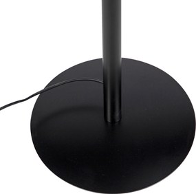 Stojací lampa černá s růžovým sametovým stínítkem se zlatem 40 cm - Simplo