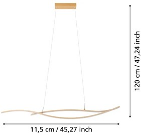 Eglo 901212 - LED Lustr na lanku GRISOLIA LED/20W/230V 4000K béžová
