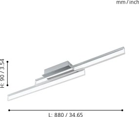 Eglo 97965 - LED Stropní svítidlo PALMITAL 2xLED/10W/230V IP44