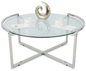 HowHomely | Konferenční stolek SOLAS 40x90 cm chrom/čirá | DD0373