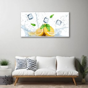 akrylový obraz Citron Kostka Ledu Kuchyně 100x50 cm