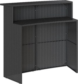 5dílný zahradní barový set s poduškami černý polyratan 3261487