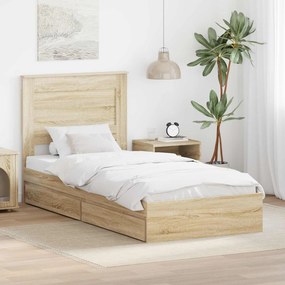 Postel s úložným prostorem se zásuvkou Sonoma dub 75 x 190 cm 3410280