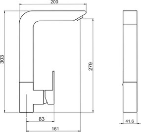 Novaservis Nobless EDGE Dřezová baterie, chrom, 36714,0