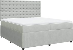Box spring postel s matrací světle šedá 200x200 cm samet 3292442