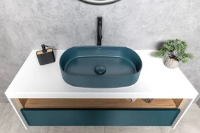 Isvea Sapho INFINITY OVAL 55 x 36 cm 10NF65055-2P umyvadlo na desku zelená petrol