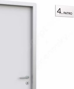 ACCEPT Označení podlaží "4. PATRO" - stříbrná tabulka - černý popis