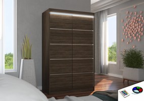 ADRK Furniture Posuvná skříň s LED osvětlením BENISSO 120