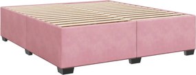 Box spring postel s matrací růžová 200x200 cm samet 3286419