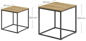 Sada 2ks konferenčních stolků QUADRO, dekor dub artisan