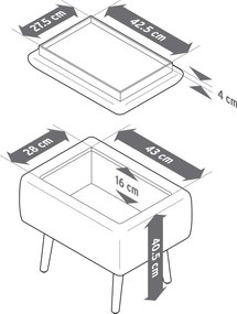 Tchibo - Taburet s úložným prostorem - barva: bílá