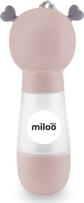 MilooPets Cestovní láhev a miska 2v1 pro psy Amore Duo růžová (350ml + 180ml)