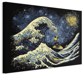 Obraz XXL Surfař na vlně - impresionistický obrázek generovaný umělou inteligencí