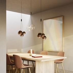 Lodes 16410 0030 Random, závěs z čirého foukaného skla, 3x1W LED 3000K, šířka 29cm