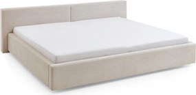 Béžová čalouněná dvoulůžková postel s úložným prostorem s roštem 200x240 cm Cube – Meise Möbel