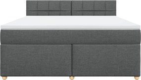 Box spring postel s matrací tmavě šedá 180x200 cm textil 3286760