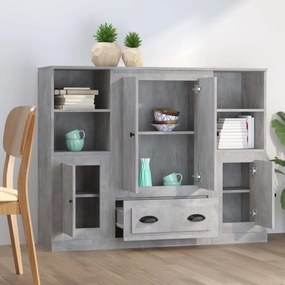 Příborníky 3 ks betonově šedé kompozitní dřevo 3185323
