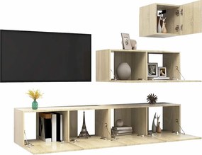 4dílný set TV skříněk dub sonoma kompozitní dřevo 3079051