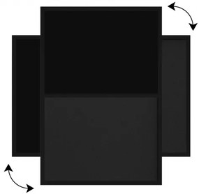 Tabule COMBI - černý korek a magnetická černá tabule 90x60cm s černým lakovaným dřevěným rámem, TMK96_0002
