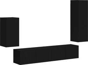 Sestava TV skříněk 4 ks Černá Kompozitní dřevo 3409007