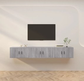 vidaXL Nástěnné TV skříňky 3 ks 80 x 34,5 x 40 cm [3188359] Barva: šedá sonoma