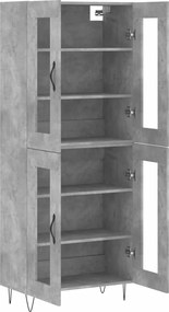 Skříň highboard betonově šedá 69,5x34x180 cm kompozitní dřevo 3198309