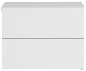 Bílý noční stolek se 2 zásuvkami TemaHome Aurora
