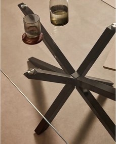 Černý konferenční stolek se skleněnou deskou 70x130 cm Argo – Kave Home