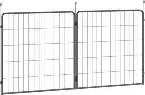 PawHut 2dílné rozšíření 2 panelů plotu pro psy pro hrací arénu, 80 x 80 cm ocelový plot pro štěňata, pro malé a střední psy | Aosom
