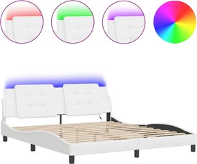 Rám postele s LED bez matrace Zadar bílý 180 x 200 cm 3214125