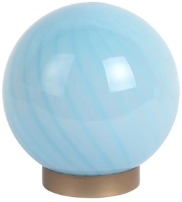 Světle modrá stolní lampa se skleněným stínidlem (výška 17 cm) Summer Globe – Leitmotiv
