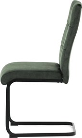 Jídelní židle APRIL - zelený samet vintage / černé kovové nohy
