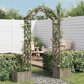 vidaXL Zahradní pergola s truhlíky masivní jedle [316388] Barva: Šedá