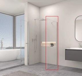 Erga Berlin pevná stěna pro sprchové kouty 120x195 cm, 6mm čiré sklo, chromový profil, ERG-V02-BERLIN-G120-CR