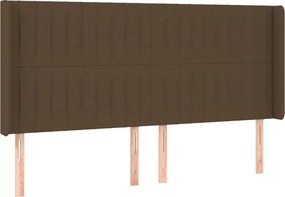 Box spring postel s matrací a LED tmavě hnědá 160x200 cm textil 3138488