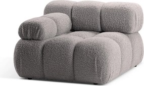 Světle šedý modul pohovky z textilie bouclé (levý roh) Bellis – Micadoni Home