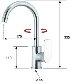 HOPA Stojánková dřezová baterie ARNO 7221 - zlatá lesklá BAREI7221