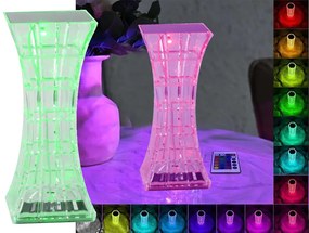 Verk Group Křišťálová stolní lampa vedla rgb usb dálkové ovládání