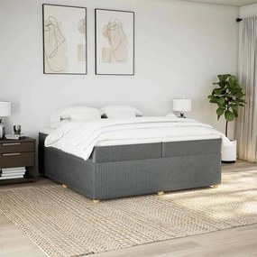 Box spring postel s matrací tmavě šedá 200x200 cm textil 3285596