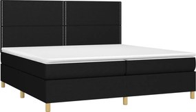 Box spring postel s matrací černá 200x200 cm textil 3142283