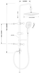 Aqualine - Sprchová sada KERA lesklý chrom
